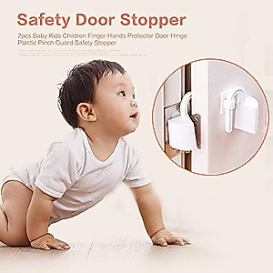 NIKOU 2pcs Finger Pinch Guard - Finger Guard Baby Proofing Child Safety Foam Door Stoppers Kids Safety Finger Pinch Hinge Guard Protector