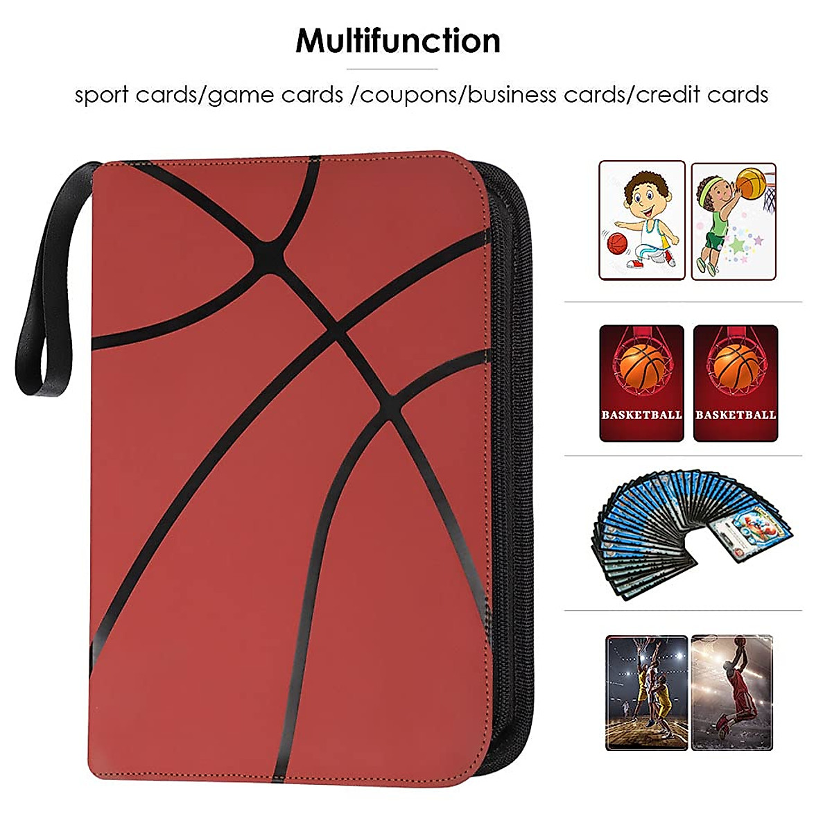 900 Pockets Basketball Card Binder Sleeves for Basketball Trading Cards, Carring Case with Basketball Card Sleeves Album Card Holder Protectors for Football Baseball Sports Card