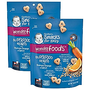 Gerber Wonder Foods Superfood Hearts, Quinoa Orange & Carrot, 1.48 OZ