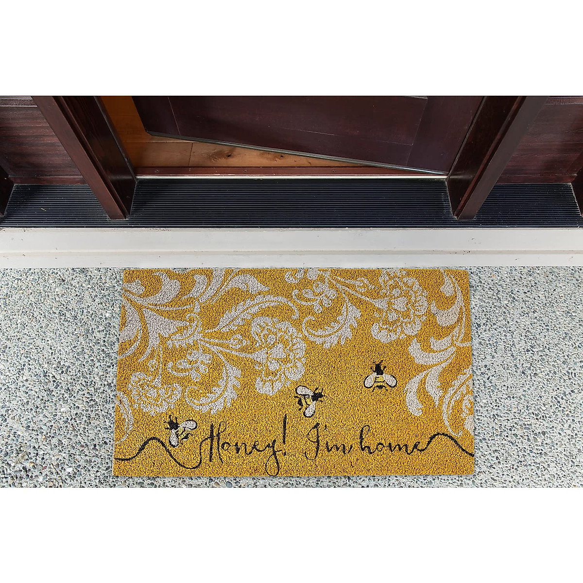 DII Natural Coir Doormat, Fun Greeting Mat, Honey I'm Home, 18x30