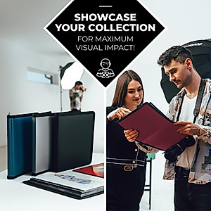 Dunwell 8x10 Photo Album Book - (Black), Art Portfolio Binder for 8 x 10 Pictures, 24 Clear Sleeves Display 48 Pages, 10x8 Sheet Protector Folder for Kids Artwork, Sketches, Prints