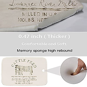 Final Friday Farmhouse Cattle Feed Cow Rustic Bathroom Sets with Shower Curtain 72Wx72H and Rugs and Accessories Decor with Bath Mat, U-Shaped Contour Velvet Washable 20 x 31 inches Ivory White