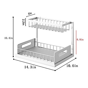 furihshe Under Sink Organizers and Storage, Pull Out Cabinet Organizer 2-Tier Slide Out Sliding Shelf Under Cabinet Storage Multi-Use for Under Kitchen Bathroom Under Sink Organizer
