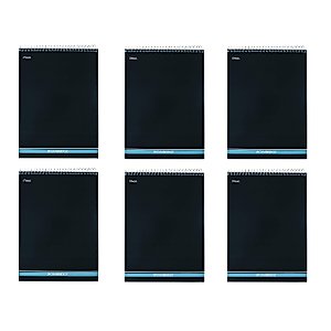 Mead Cambridge Notebook, Wirebound Notepad, Stiff-Back, 8.5 x 11 inches, White, 6 Pack (59882)