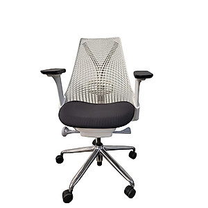 OFFICE LOGIX SHOP Нeгmaп Μilleг Sayl Chair (Open Box) (White w/Lumbar Chrome Base)