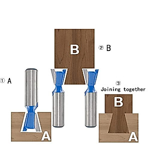 CHCYWJGJ 1/2 ShankDovetail Router Bit 1-1/4” Half-Blind Through Dovetail Bits for Making Boxes Drawers Chests for Engraving Router planing Head Wood Cutter