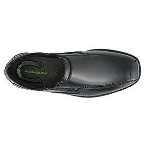 Nunn Bush mens Bleeker Street Slip on With Kore Slip Resistant Comfort Technology Loafer, Black, 10.5 X-Wide US