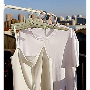 Ainior Portable Folding Travel Hangers, Multifunctional Hangers, Collapsible Clothes Drying Rack Hangers for Holiday,Camping,Travel,Home (6 Pcs (Green)