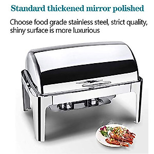Chafing Dish Electric Food Warmer Chafer Chafing Dish Commercial Rectangular Buffet Servers and Warmers - Keep Food Being Fresh and Delicious - 9L (C)