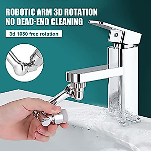 Ainiv 1080° Rotate Faucet Aerator, Swivel Tap Aerator with 2 Modes Adjustable Shower Head, Filter Sprayer for M22/24 Thread Taps, Tap Extension Attachment Replaceable Aerator for Kitchen, Bathroom