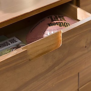 Home Accent Furnishings Transitional Farmhouse Framed 6-Drawer Dresser with Cup Handles - Caramel