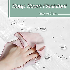 Mrs Awesome Shower Curtain Liner with Magnets: 72 x 72 Clear PEVA Plastic Shower Curtain for Bathroom, Lightweight & Waterproof, 72 x 72, Clear