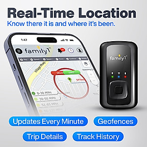 Family1st GPS Tracker Device for Vehicles, Cars, Loved Ones, Up to 30 Day Battery with Waterproof Case Magnetic, Real-Time Tracking with App. Subscription Needed.