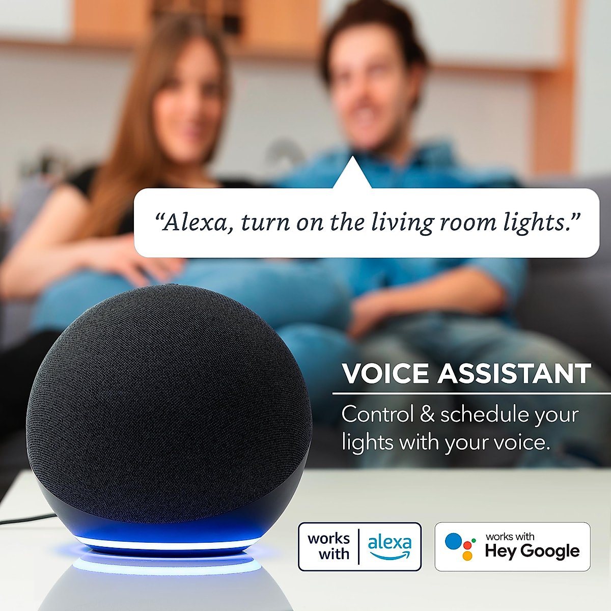 Merkury Smart A19 Color Changing Light Bulbs - 2-Pack, Dimmable, Compatible with Alexa and Google Assistant