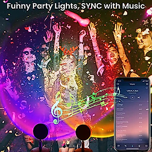 Maiqufa Sunset Lamp Projection APP & Remote Control, Sunset Light Projector 16 Colors Rainbow Night Light 180 Degree Rotation Sunset Projection for Room Deco Christmas Gift
