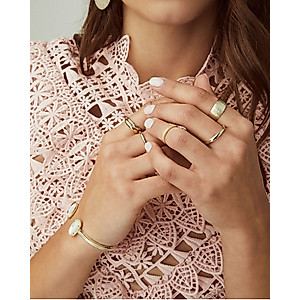 Kendra Scott Elton Cuff Bracelet for Women, Fashion Jewelry, Rhodium-Plated, Abalone Shell