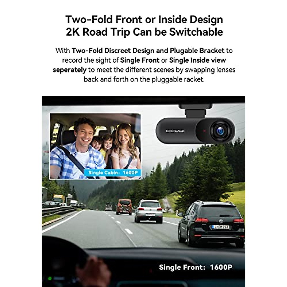 DDPAI Dash Cam Mola N3 GPS Front Dash Cam 1600P, 2K Dash Cam Recorder Front Car Accident Dashboard Camera for Car, Infrared Night Vision,GPS Logging, 24hr Parking Mode, App Wi-Fi,128GB max