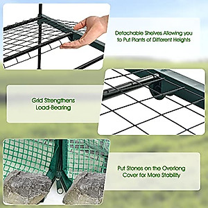 Giantex Portable Mini Greenhouse, Gardening Tent W/ 4-Tier Rack, Weatherproof PE Cover, Zippered Roll-up Door, Steel Frame, Easy Setup, Indoor & Outdoor Small Garden Supplies Green
