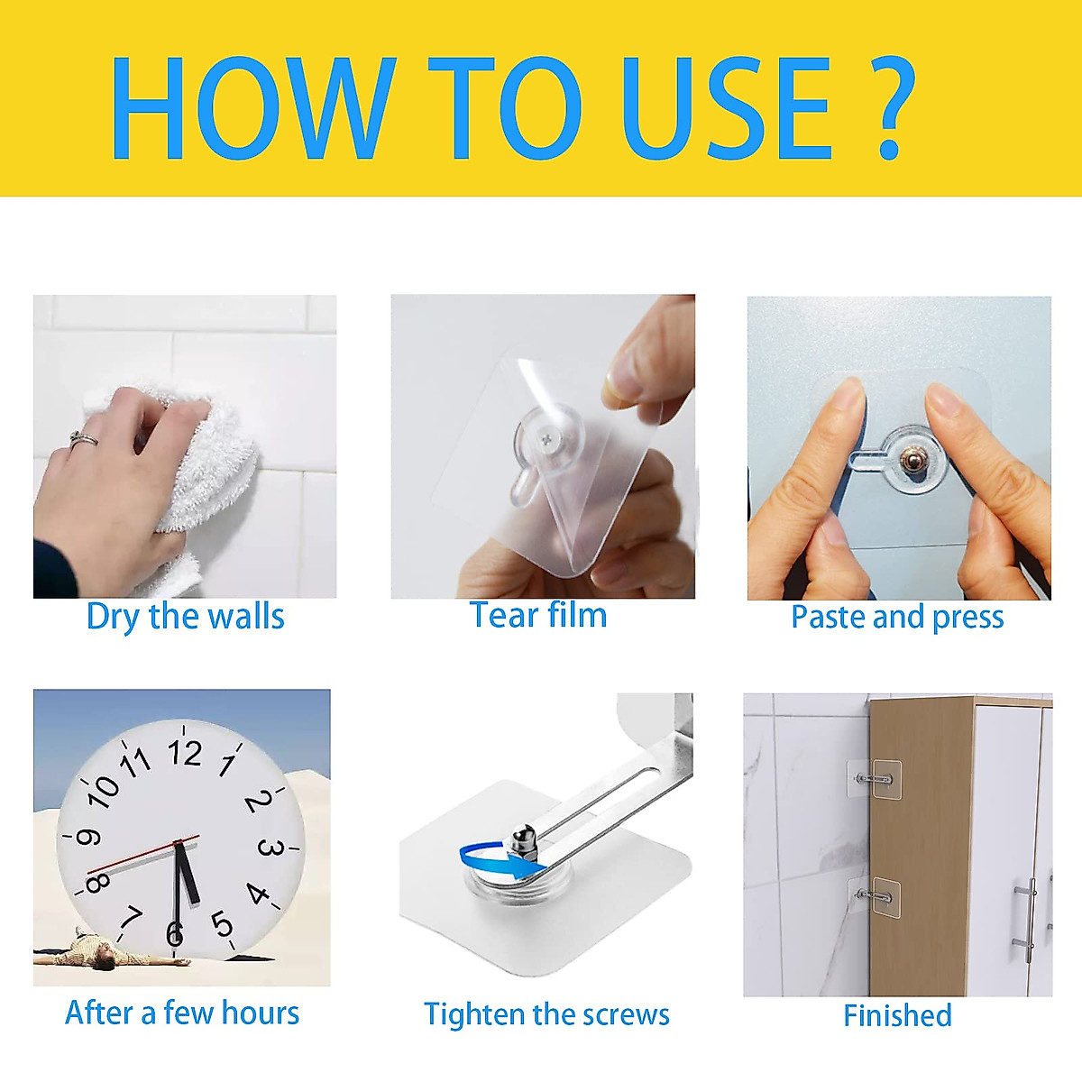 Furniture Anchors Baby Proofing Furniture Anchor Adhesive Furniture Wall Anchors Anti Tip Furniture Anchors Baby Proofing Kit No Drill Dresser Wall Safety Anchor Cabinet To Wall- Free Wrenches, 5Pairs