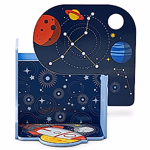 Delta Children Space Adventures Chair Desk with Storage Bin - Ideal for Arts & Crafts, Snack Time, Homeschooling, Homework & More - Greenguard Gold Certified, Blue