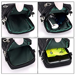 nobrand Small Crossbody Bag for Women, Black Cell Phone Purse Wallet Travel Wristlet Armband (Black)