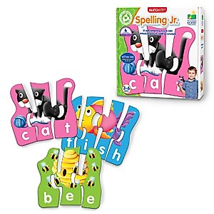 The Learning Journey - Match It! Spelling Jr. - 15 Piece Self-Correcting Spelling Puzzle for Three and Four Letter Words with Matching Images - Word Puzzles for Kids Ages 3-5 - Award Winning Toys