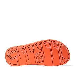 Dearfoams Men's Adjustable Indoor/Outdoor Memory Foam Machine Washable Summer Slide Slipper, Mandarin, 9-10