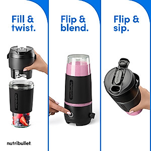 nutribullet Flip Portable Blender with Tritan Cup, Black, NBPB10350