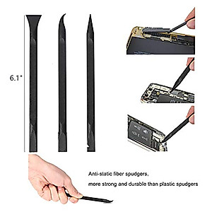 Kaisi Professional Electronics Opening Pry Tool Repair Kit with Metal Spudger Non-Abrasive Carbon Fiber Nylon Spudgers and Anti-Static Tweezers for Cellphone iPhone Laptops Tablets and More, 20 Piece
