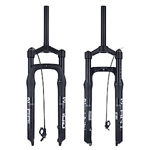 BOLANY Snow Bike Front Fork for A Bicycle 26inch Aluminum Alloy Air Gas Fat Fork Bike for 4.0" Tire Bicycle Accessories