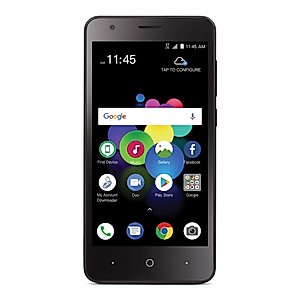 TracFone Carrier-Locked ZTE Blade T2 Lite 4G LTE Prepaid Smartphone - Black - 16GB - Sim Card Included - CDMA