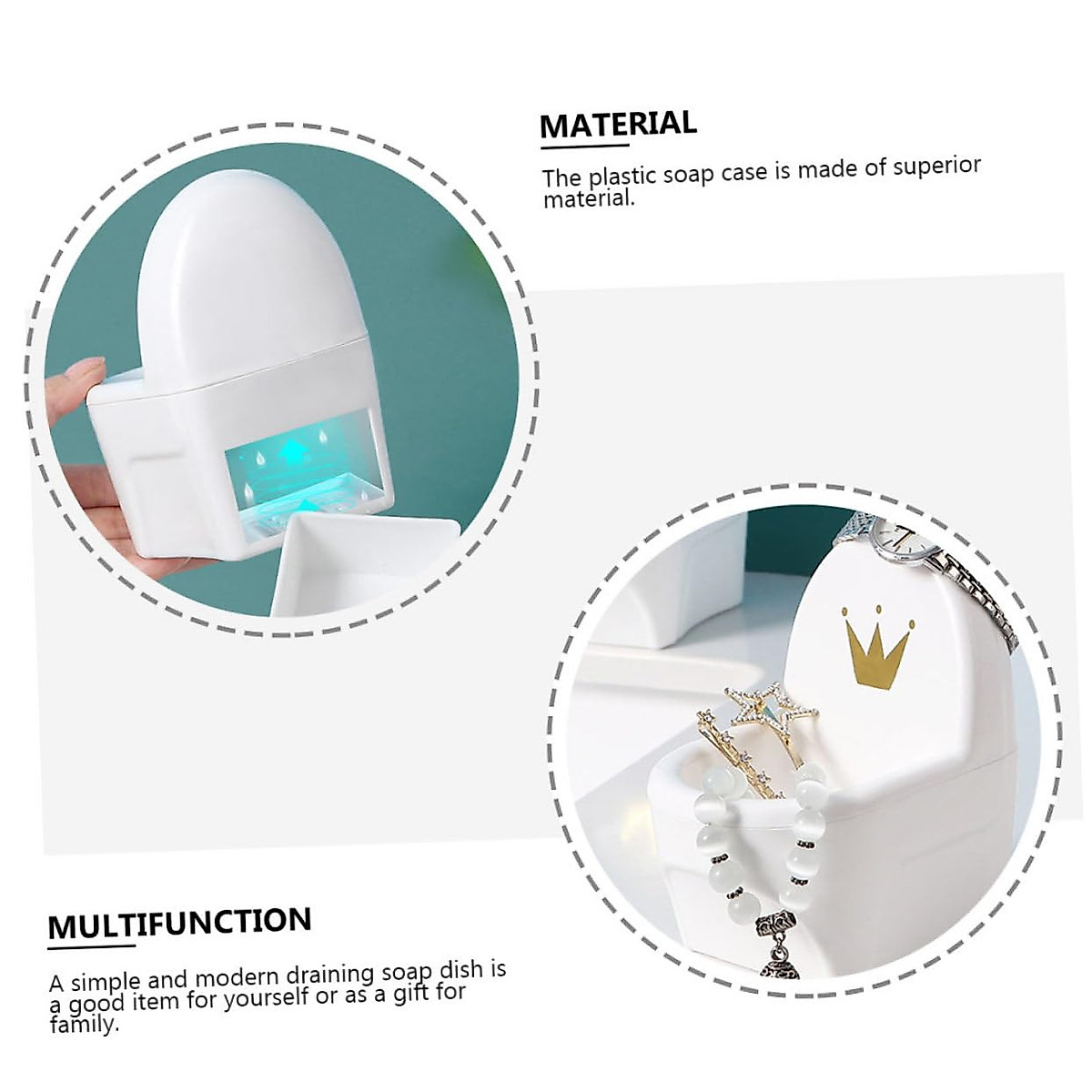 Cabilock 1pc Box Toilet Soap Box Bathroom Soap Case Plastic to Go Containers Soap Case Holder Soap Drainer Stair Basket Bath Sponge Bar Soap Dish Soap Storage Pp Cartoon White Storage Rack