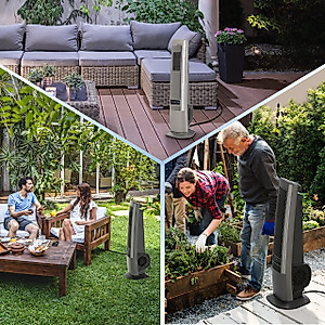 Lasko Outdoor Living Oscillating Tower Fan, for Decks, Patios and Porches, 10 Foot Power Cord, 4 Refreshing Speeds, 42", Grey, YF202