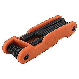 Klein Tools 70550 Hex Wrench Key Set, 11 SAE Sizes, Heavy Duty Folding Allen Wrench Tool with Extra Long Hex Keys