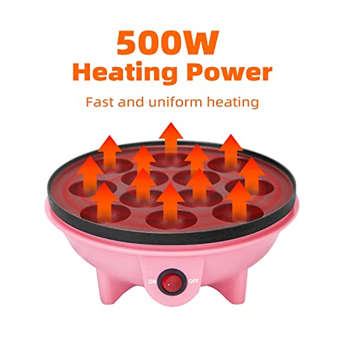 HeHoGoGo Electric Takoyaki Maker With Free Takoyaki Tools for Takoyaki Octopus Ball Cake Pop Ebelskiver 8 Inches Nonstick