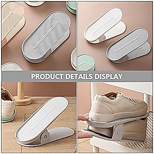 Cabilock Sneaker Rack 2pcs Shoe Slots Adjustable Height Shoe Stacker Shoe Organizer Shoes Storage Holder Display Rack with Double Decker for Closet Shoe Holder Rack Space Saver Grey Sneaker Shelf