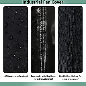 ELONGRIVER Industrial Fan Cover,Waterproof&Dustproof Cover for 20” High Velocity Floor Fan, Household Fan Cover For Outdoor in Heavy Duty Material