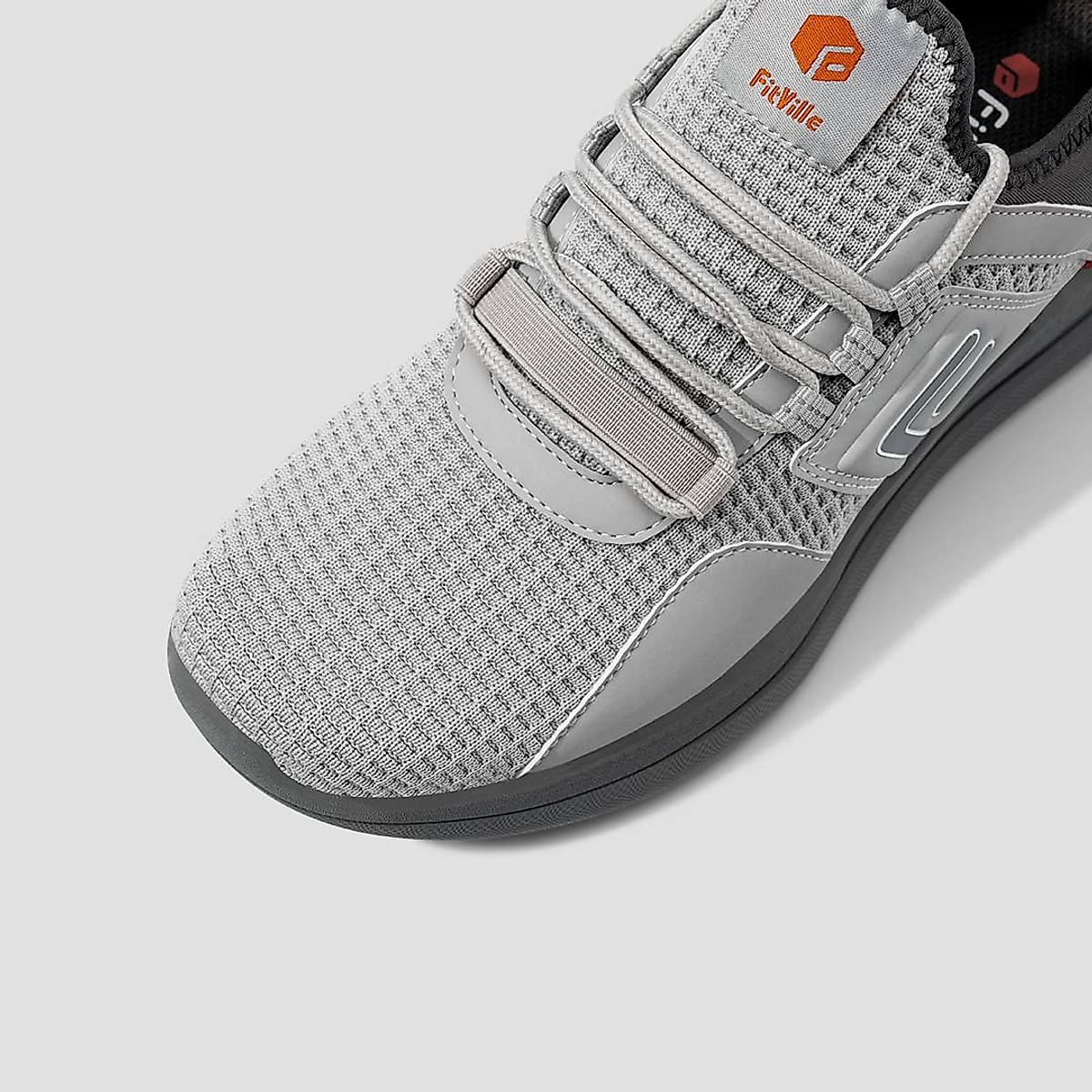 FitVille Women's Extra Wide Sneakers Road Running Athletic Shoes with Wide Toe Box - Fresh Core(Gray, 7 X-Wide)