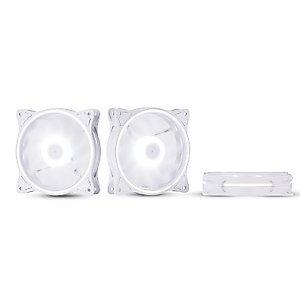 120mm Computer PC Cooling Fan White LED Game Case Cooler Fan Quiet 12V Computer PC Fan with Triple Light Loop 3-Pack