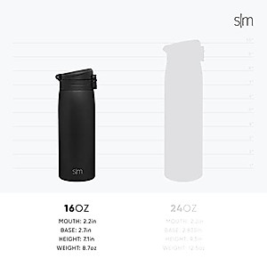 Simple Modern Insulated Thermos Travel Coffee Mug with Snap Flip Lid | Leakproof Reusable Stainless Steel Tumbler Cup | Gifts for Women Men Him Her | Kona Collection | 16oz | Blush