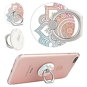 BF2JK Three Pack Cell Phone Ring Holder, 360°Rotation Finger Ring Stand Grip for Smartphones,Tablets,Pads (Mandala Flower)