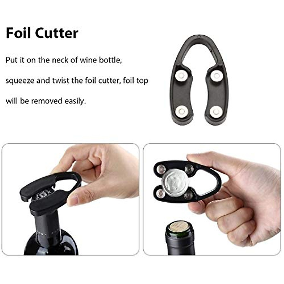 Simple Wine Opener with Foil Cutter, Air Pressure Pump Wine Bottle Opener, Easy Cork Remover Corkscrew, Gifts to Wine Lovers