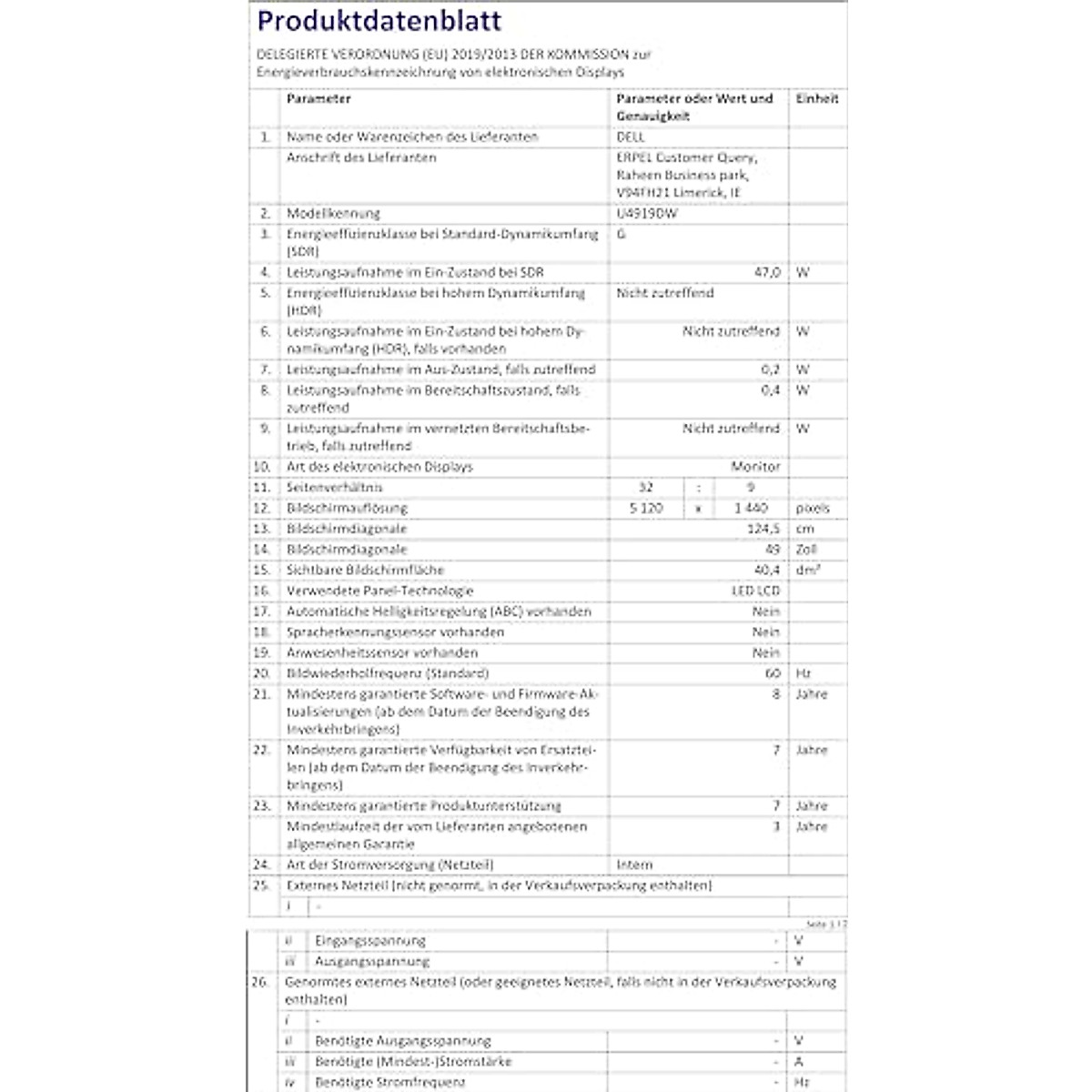 Dell Marketing USA LP Ultra Sharp 49" Screen Led-Lit Monitor Black (U4919DW)