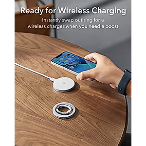 ESR Magnetic Phone Ring Holder (HaloLock), Compatible with MagSafe Phone Grip, MagSafe Ring Holder, Magnetic Phone Grip with Adjustable Stand, MagSafe Accessories for iPhone 14/13/12 Series, Silver