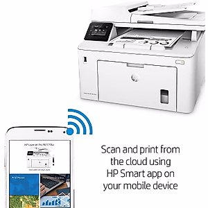 HP Laserjet Pro MFP M227fdwB All-in-One Wireless Laser Printer, Print Scan Copy Fax, Auto 2-Sided Printing, 1200 x 1200 dpi, 30 ppm, Compatible with Alexa, Bundle with JAWFOAL Printer Cable