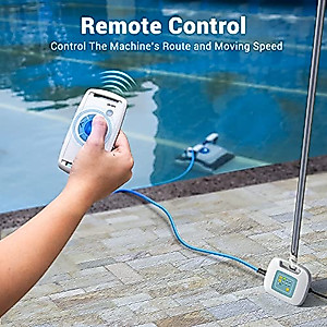 AIPER Corded Robotic Pool Cleaner with Remote Control,Waterline Scrubbing, Powerful 200W Triple Motors,Great Pool Robot Vaccum Ideal for Inground Pools, Gray (Orca 2000)