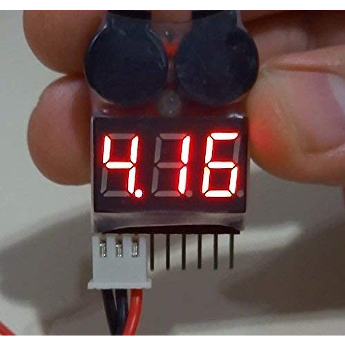 CAMWAY 5PCS 2in1 1-8s Lipo Battery Voltage Tester,RC Low Voltage Buzzer Alarm+ Digital Battery Capacity Tester RC Cellmeter-7 Lipo Battery Tester LCD Battery Checker Controller