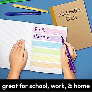 PAPERAGE 6-Pack Composition Notebook Journals, Kraft Cover with Jewel Tone Spines, College Ruled Lined Paper, Small Size (8 in x 5.75 in) – For School, Office, or At-Home Use