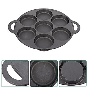 Cabilock 6 Cup Egg Frying Pan Non Stick Egg Burger Steak Pan Breakfast Skillet Cooker Multipurpose Pancake Pan Omelet Cooker Griddle