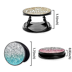 DaBuBu New Version Phone Holder Pink Gold Blue Glitter 3 Pack Expanding Grip Stand Finger Holder for Smartphone and Tablets